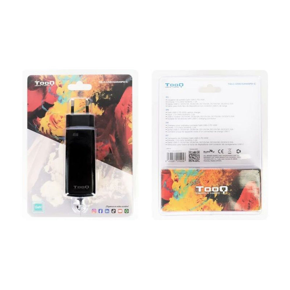 Tooq Laptop Oplader Tooq Gan Usb-C Pd 45W Cúbico 45 W – Huismerken.nl