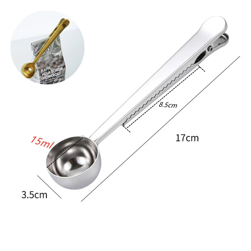 2-in-1 Stainless Steel Coffee Measuring Coffee Scoop Multifunctional F ...